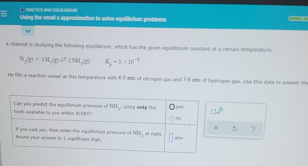 Solved KINETICS AND EQUILIBRIUM Using the small x | Chegg.com