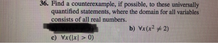 Solved 36. Find a counterexample, if possible, to these | Chegg.com