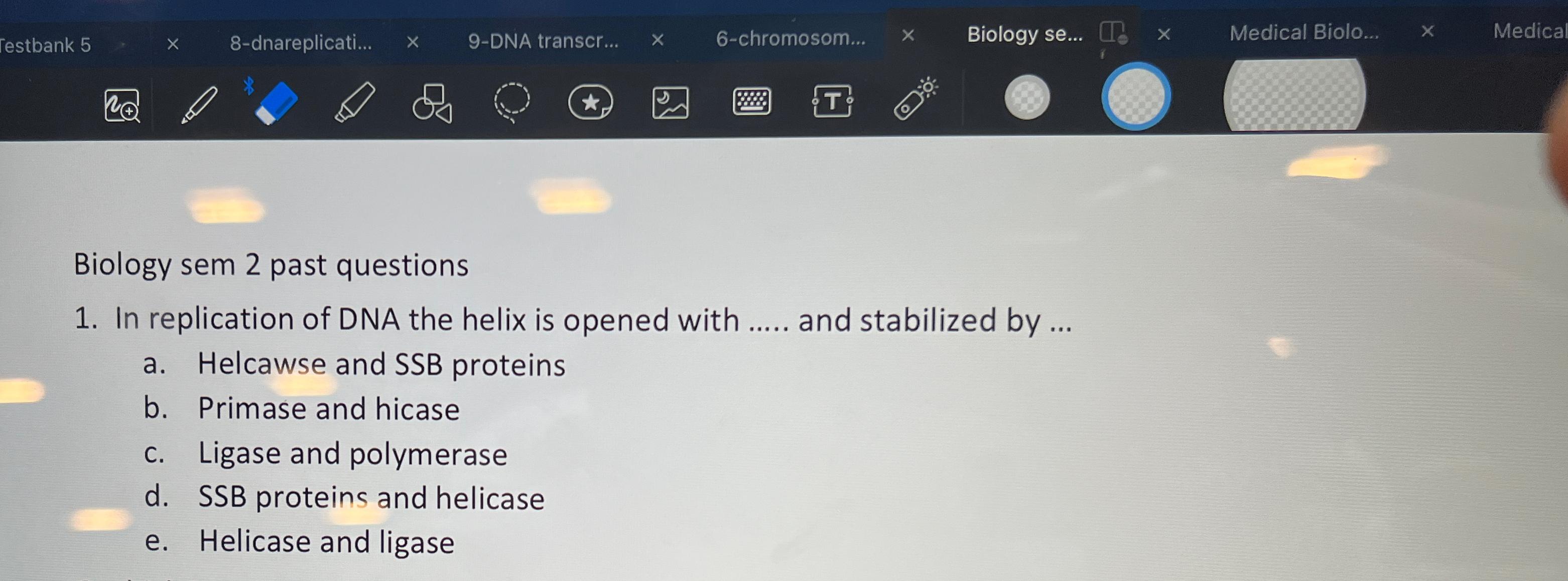 Solved Biology sem 2 ﻿past questionsIn replication of DNA | Chegg.com