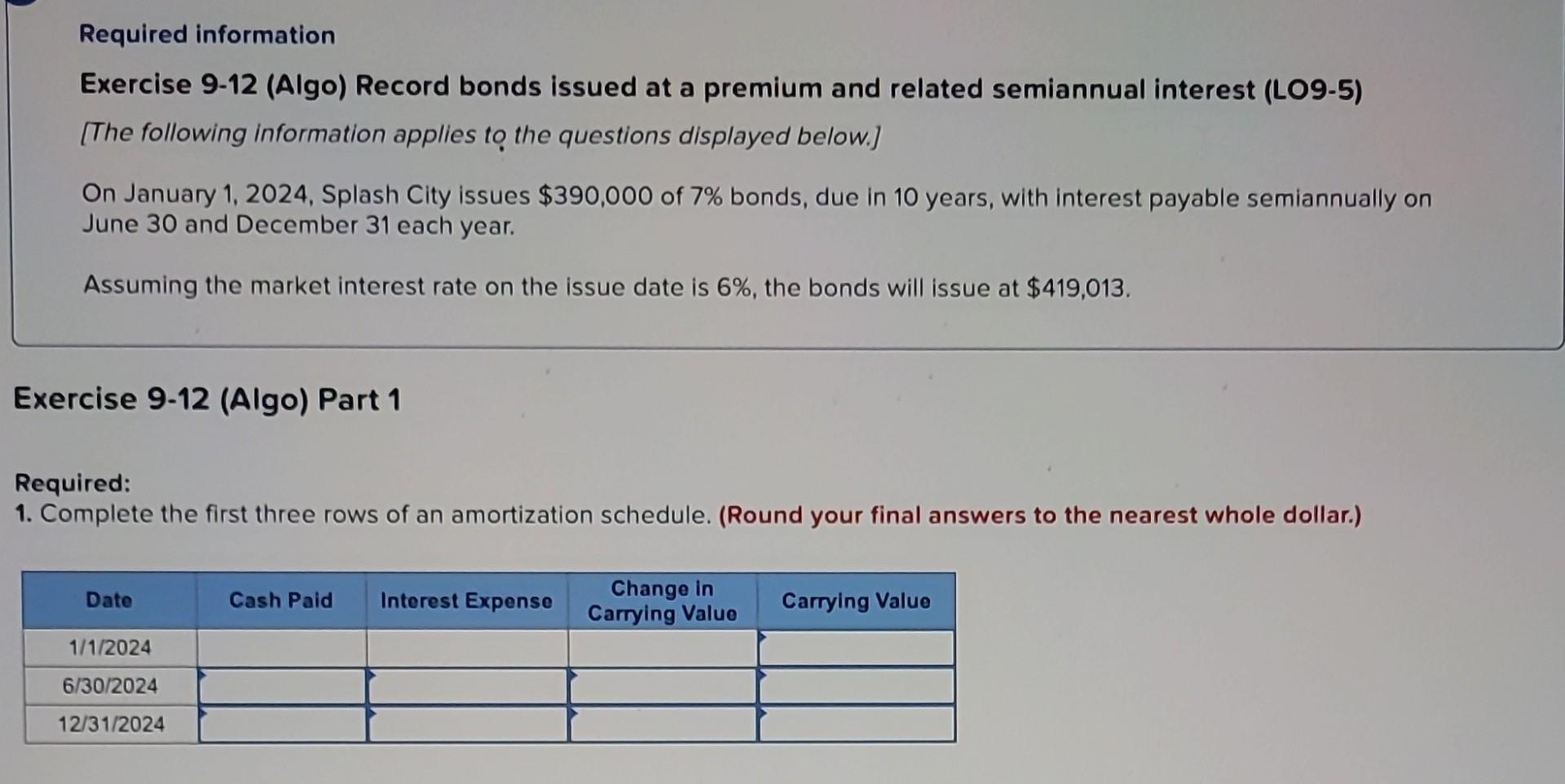 Solved Required information Exercise 9-12 (Algo) Record | Chegg.com