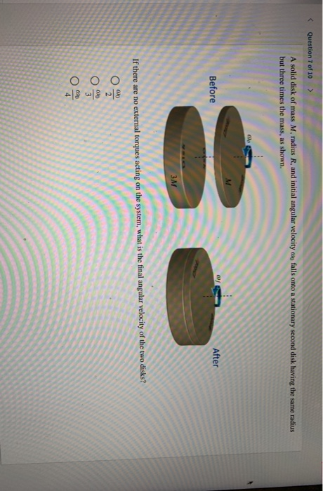Solved Question 7 of 10 > A solid disk of mass M. radius R, | Chegg.com