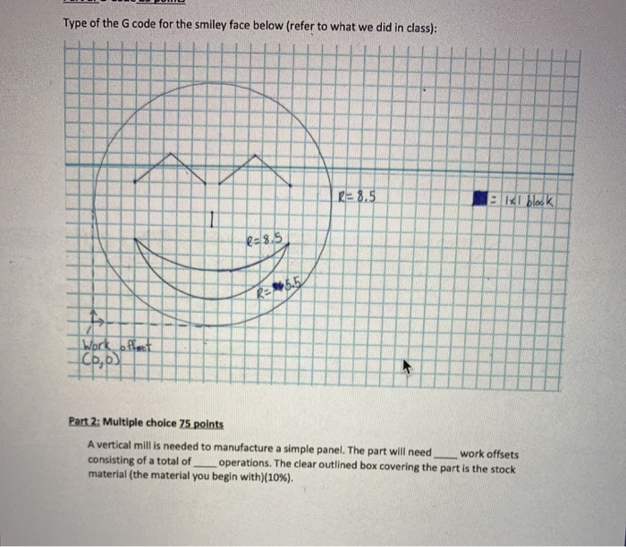 Solved Type of the G code for the smiley face below (refer | Chegg.com