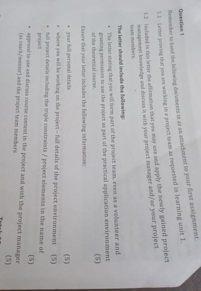 Solved Question 1Remember to hand the following documents in | Chegg.com