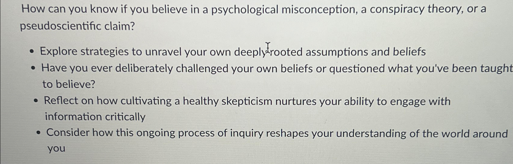 Solved How can you know if you believe in a psychological | Chegg.com