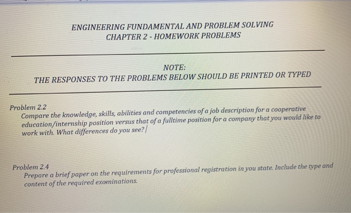 ENGINEERING FUNDAMENTAL AND PROBLEM SOLVING CHAPTER 2 | Chegg.com