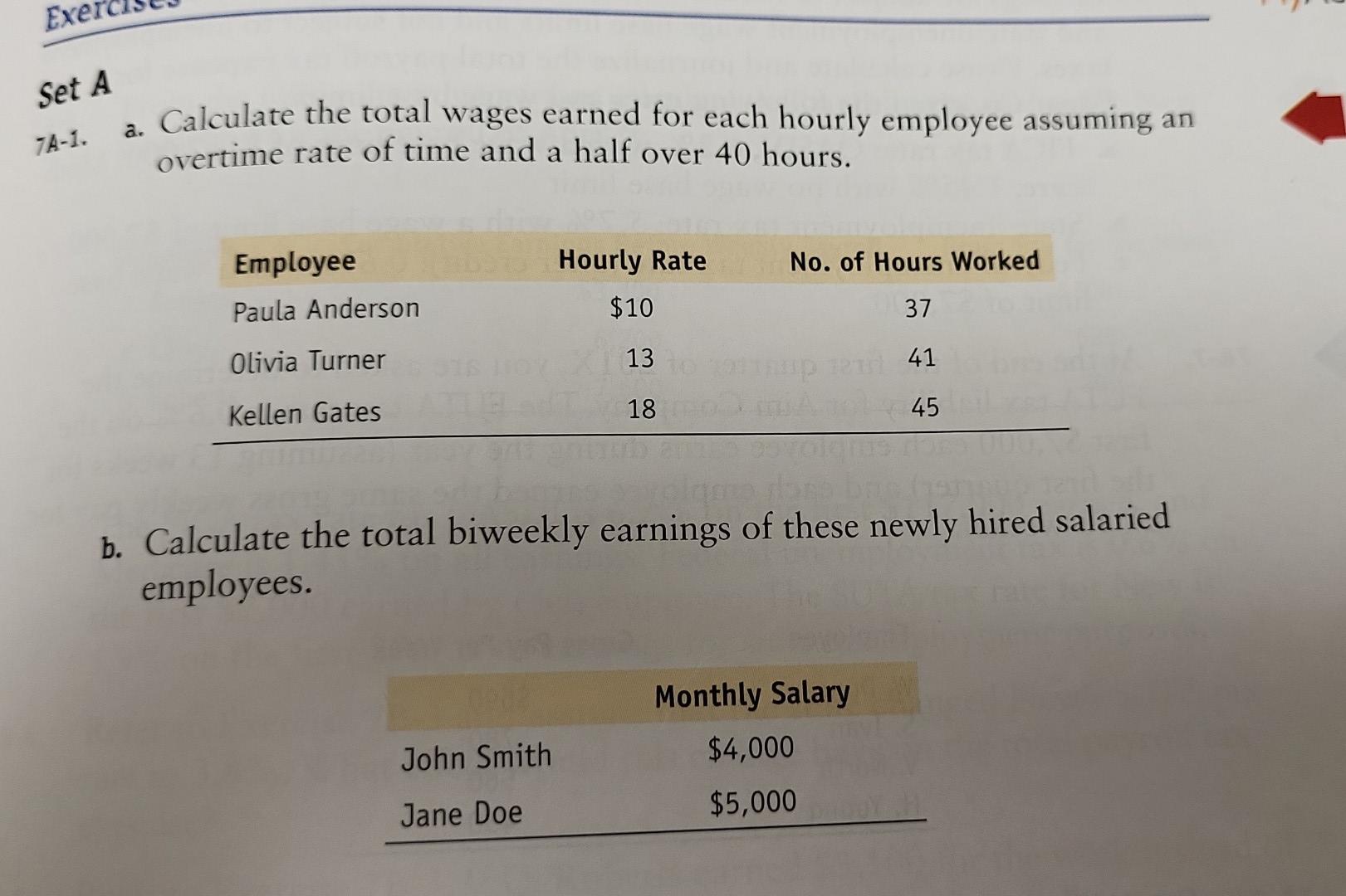 Solved Undo B19 V 1 EXERCISE 7A-1 2 Name: 3 Section: 4 Date: | Chegg.com