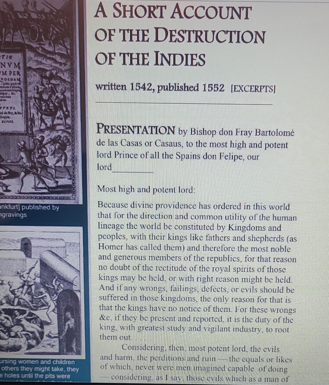 What did Las Casas intend to demonstrate by | Chegg.com