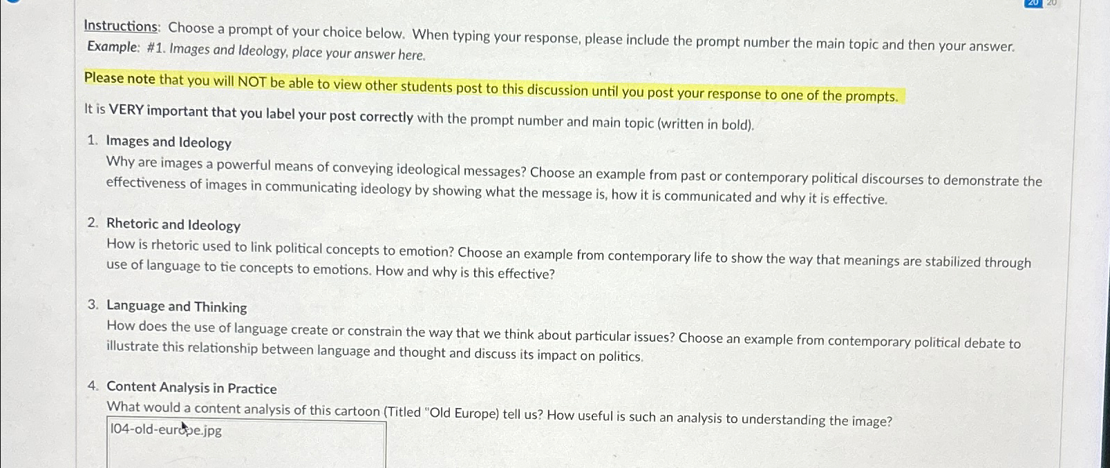Solved Instructions: Choose a prompt of your choice below. | Chegg.com