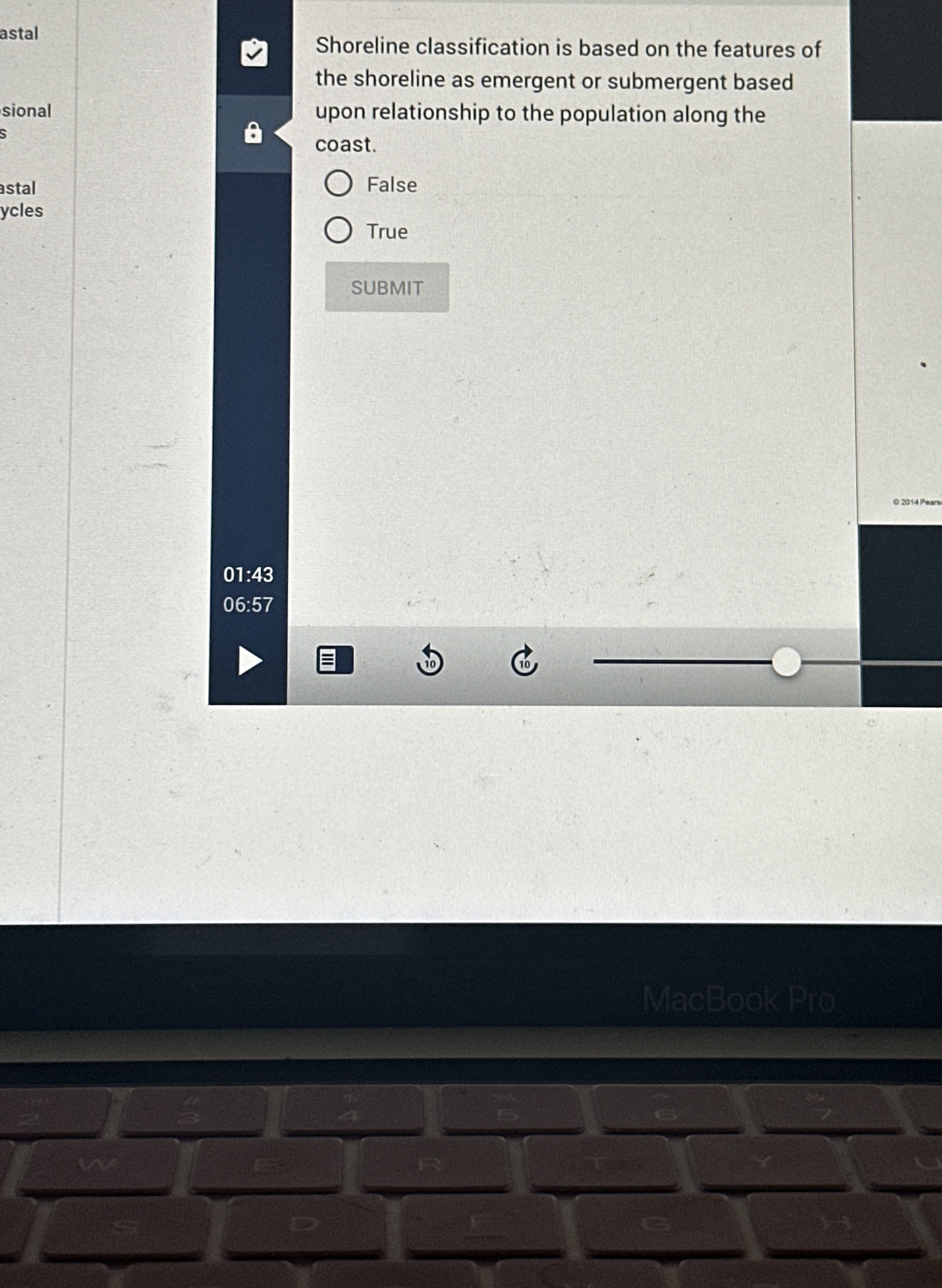 Solved astalsionalsstalyclesShoreline classification is | Chegg.com