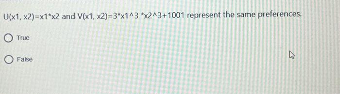 Solved U(x1, x2) x1*x2 and V(x1, x2)=3*x1^3 *x2^3+1001 | Chegg.com