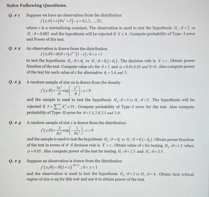 Solved f(x,θ)=c(θx2+2);x=0,1,2,…,20 where c is a normalizing | Chegg.com