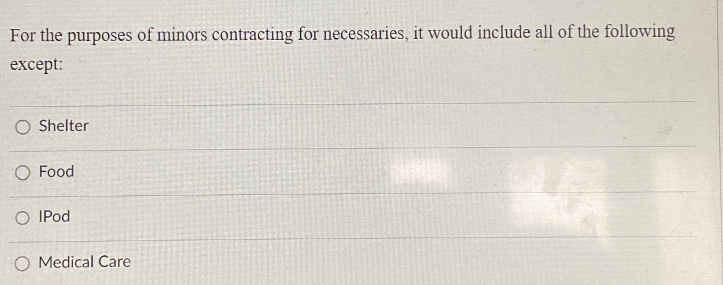Solved For the purposes of minors contracting for | Chegg.com