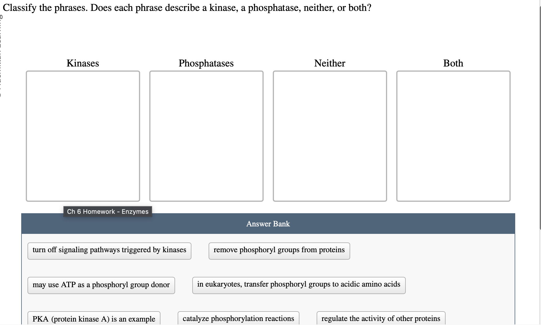 Solved Ch 6 ﻿Homework - ﻿Enzymeswhen present, \( | Chegg.com