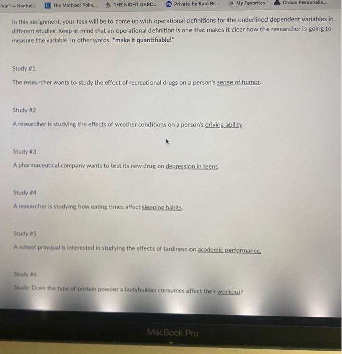 In this assignment, your task will be to come up with | Chegg.com