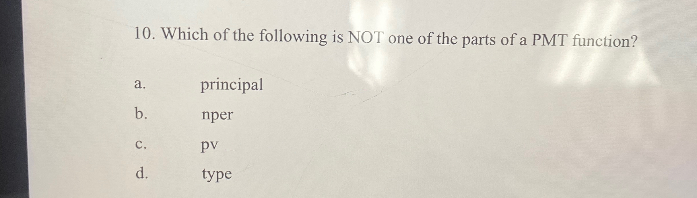 Solved Which of the following is NOT one of the parts of a | Chegg.com