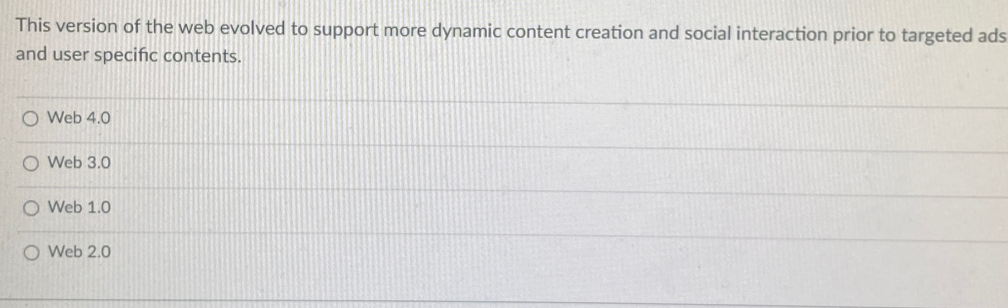 Solved This version of the web evolved to support more | Chegg.com