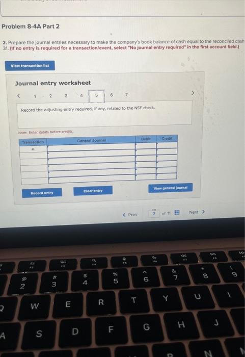 Solved Required information Problem 8-4A Preparing a bank | Chegg.com
