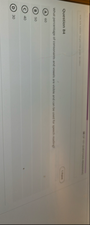 Solved Question 84What percentage of consonants and vowels | Chegg.com