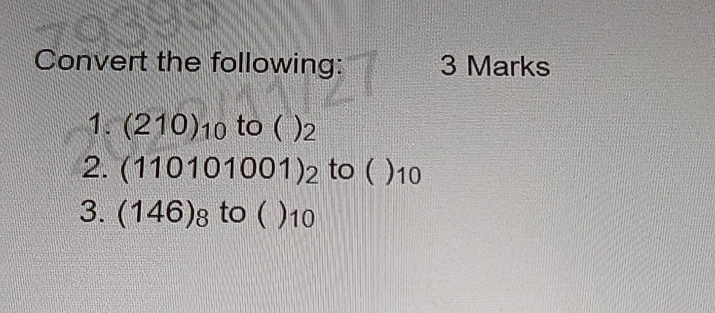 Solved 2. (110101001)2 to ()10 | Chegg.com