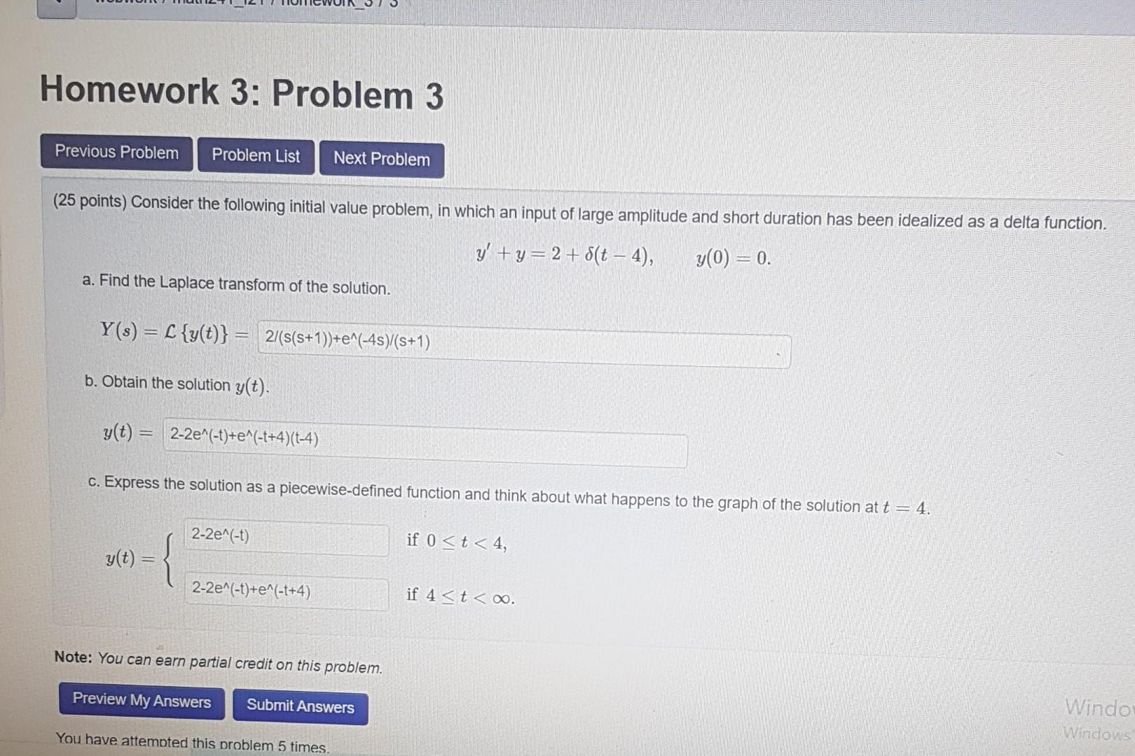Solved Homework 3 Problem 3 Previous Problem Problem List 0020