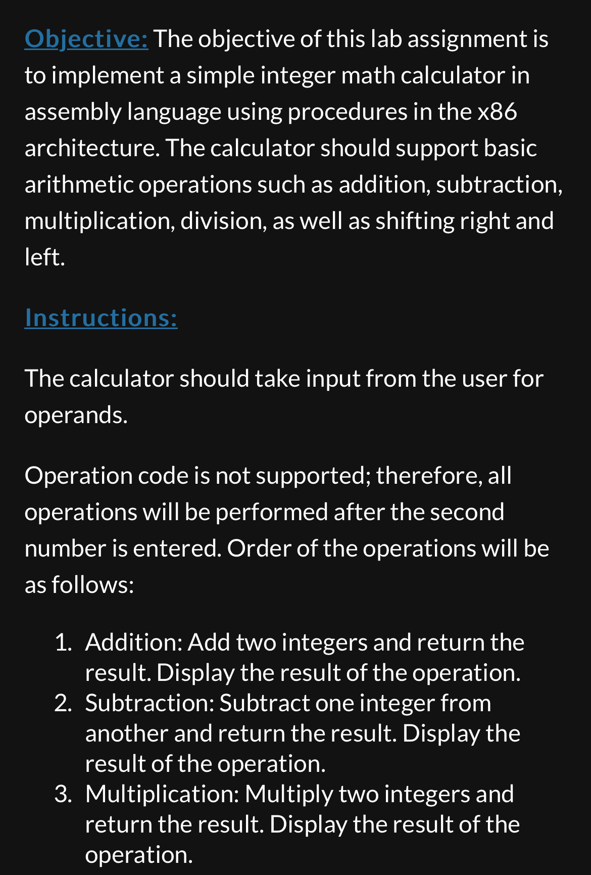 Solved Objective: The objective of this lab assignment is to | Chegg.com