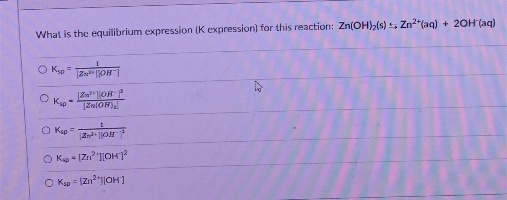 Solved What is the equilibrium expression ( K ﻿expression) | Chegg.com