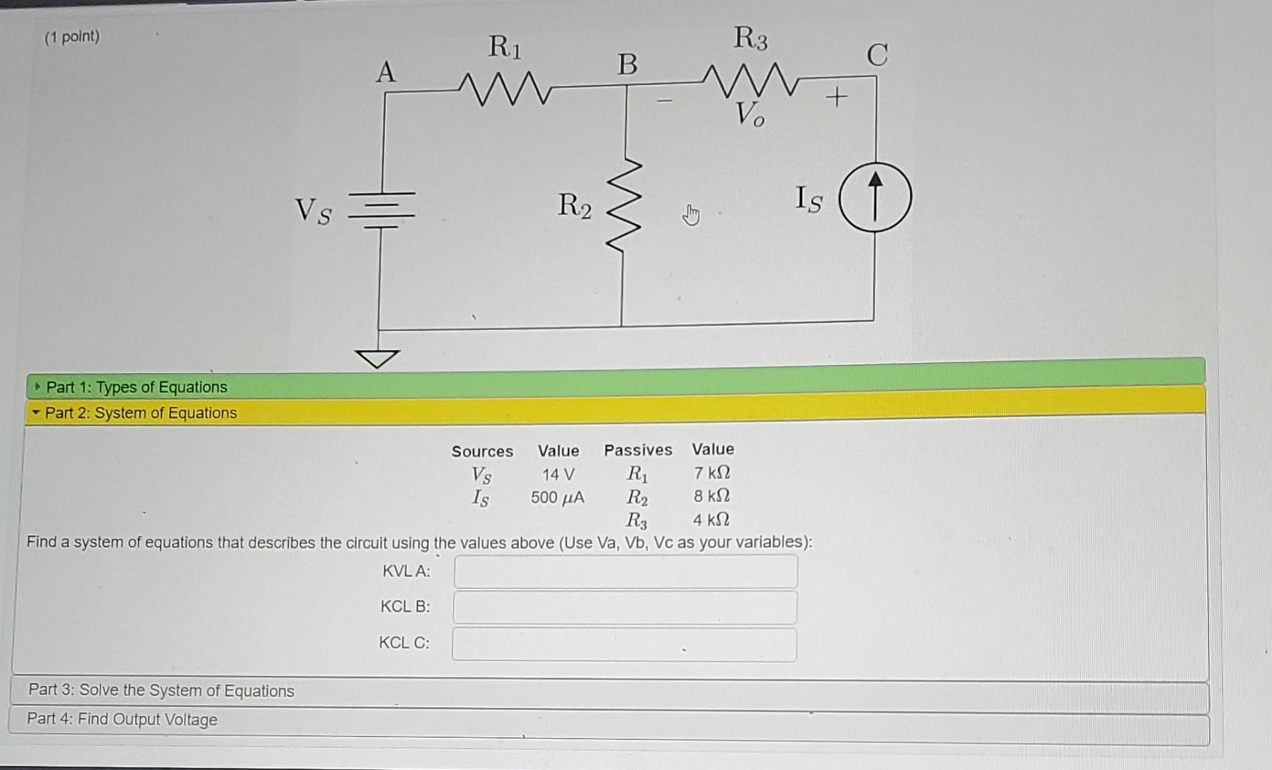 Solved (1 point) - Part 1: Types of Equations - Part 2: | Chegg.com
