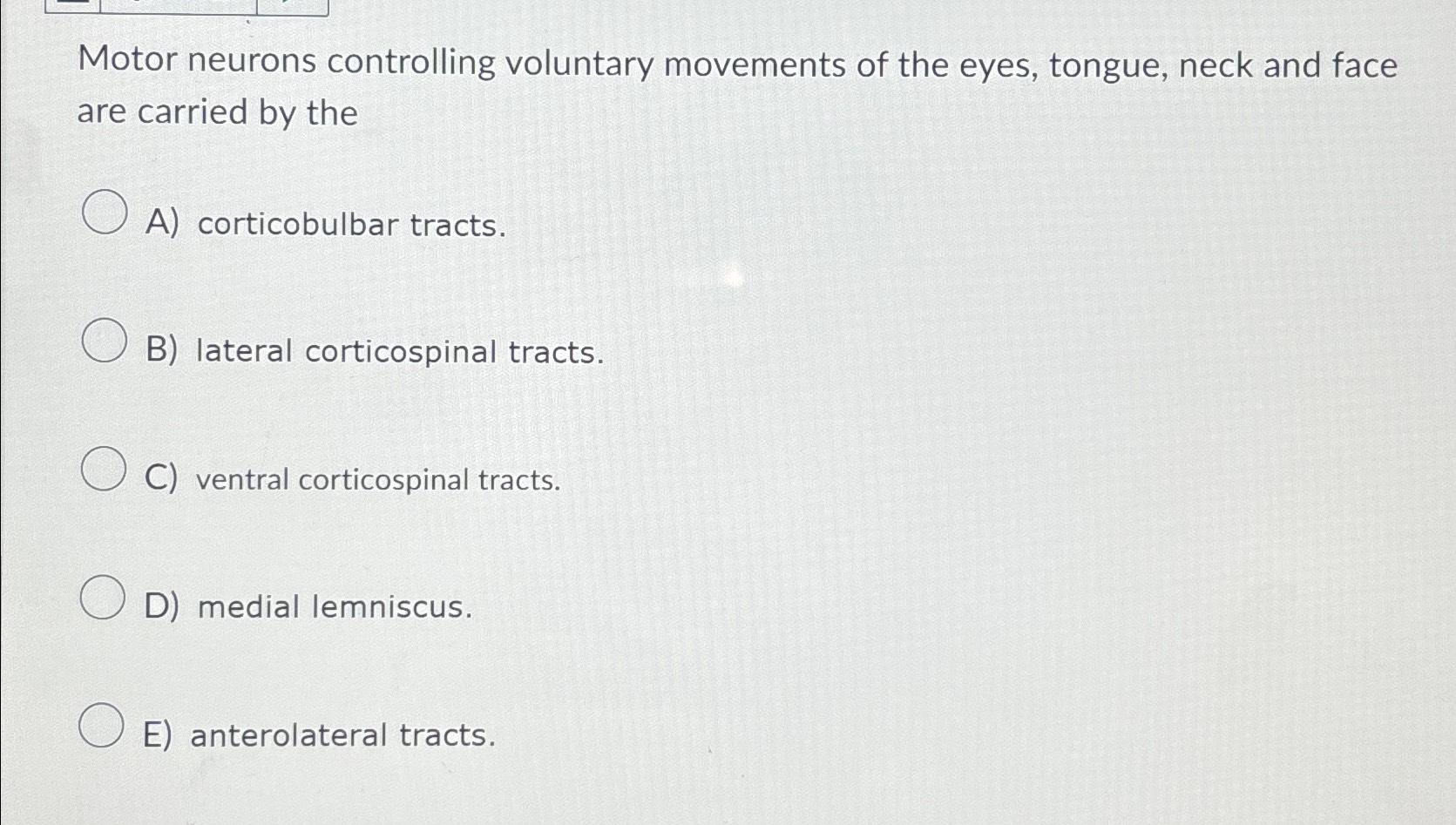 Solved Motor neurons controlling voluntary movements of the | Chegg.com