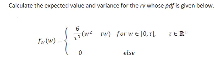 Solved Calculate the expected value and variance for the rv | Chegg.com