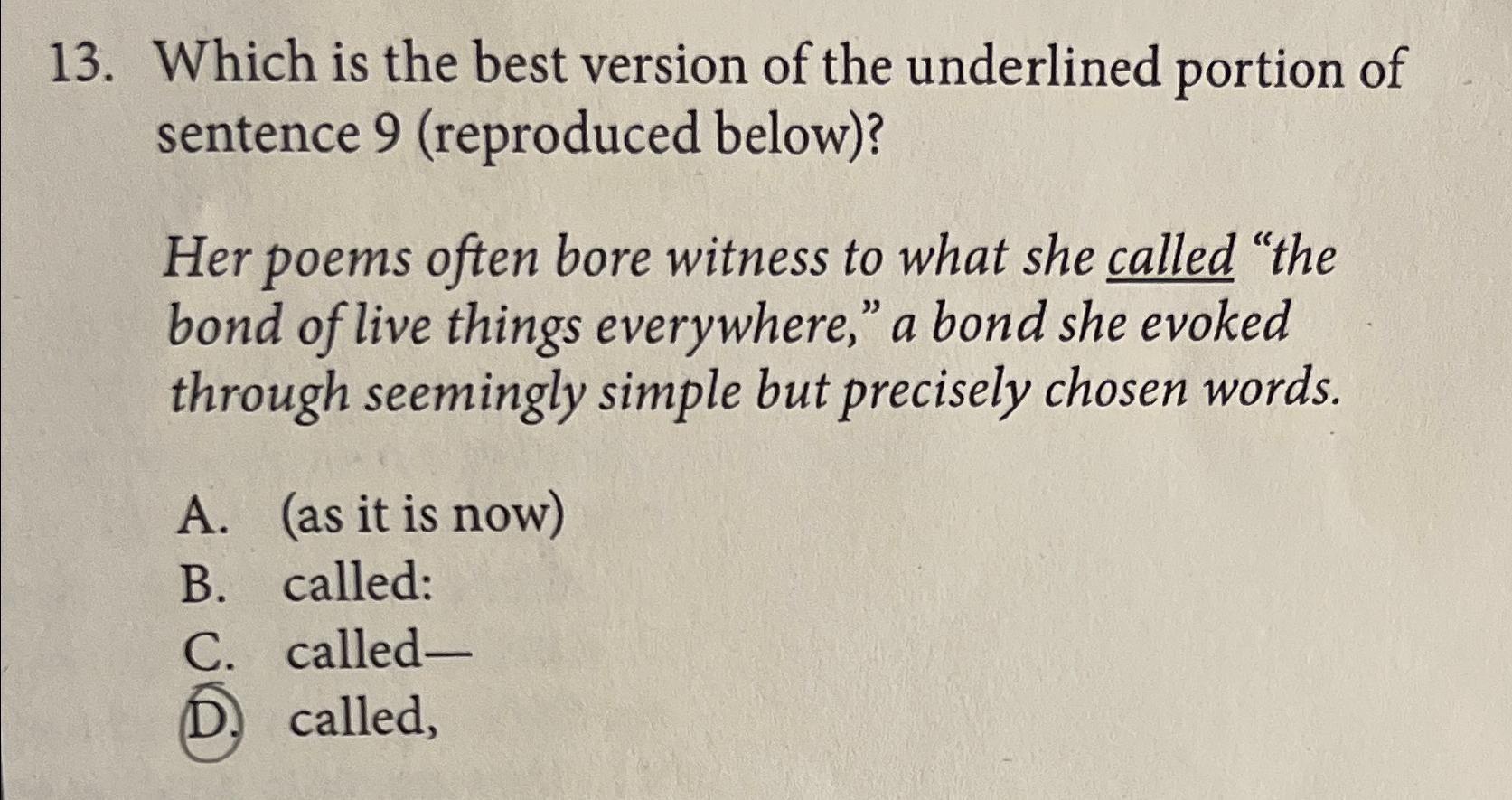 Solved Which is the best version of the underlined portion | Chegg.com