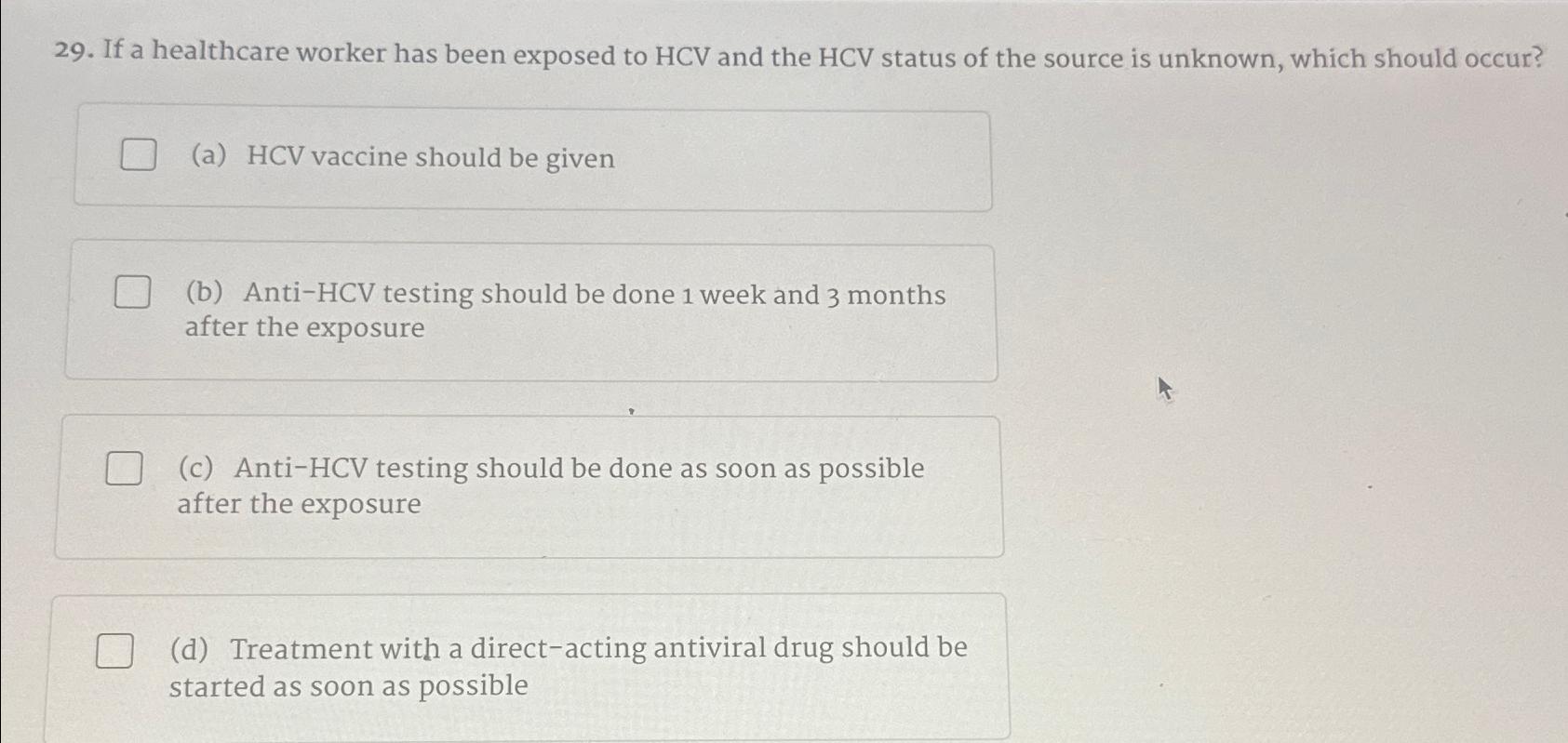 Solved If a healthcare worker has been exposed to HCV and | Chegg.com