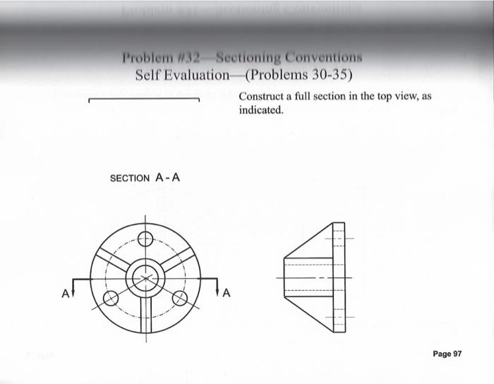 Solved construct a full section in the top view. Please do | Chegg.com