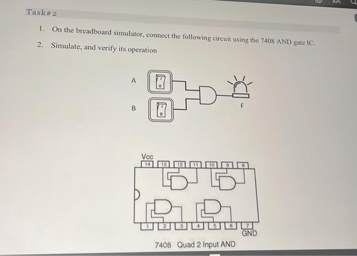Solved 1. On the breadboard simulator, connect the following | Chegg.com