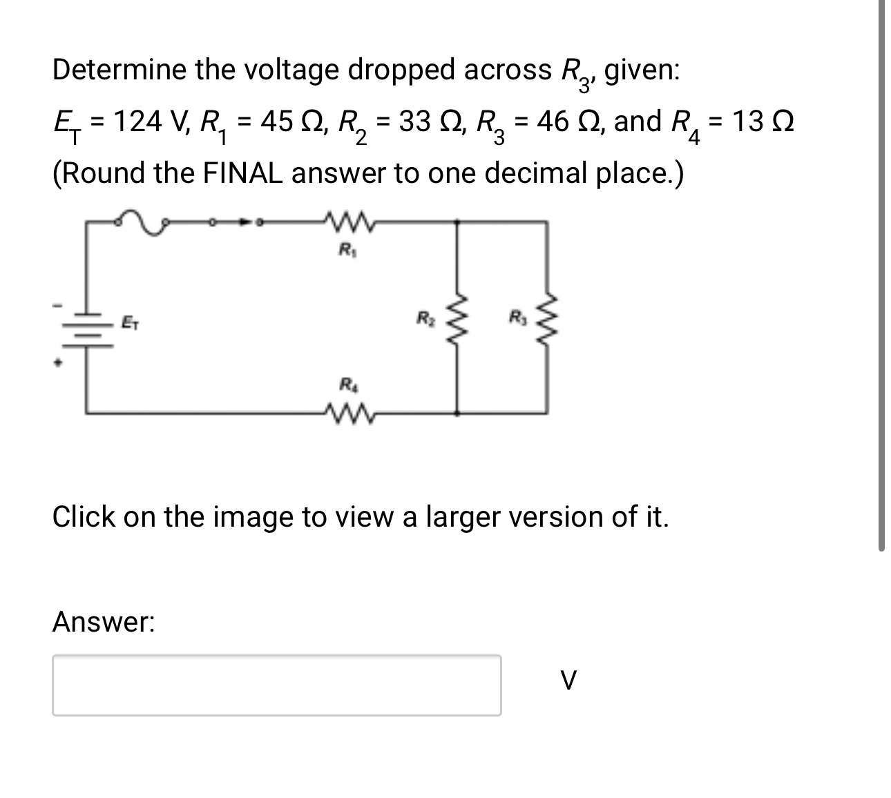 Solved Determine the voltage dropped across R3, | Chegg.com