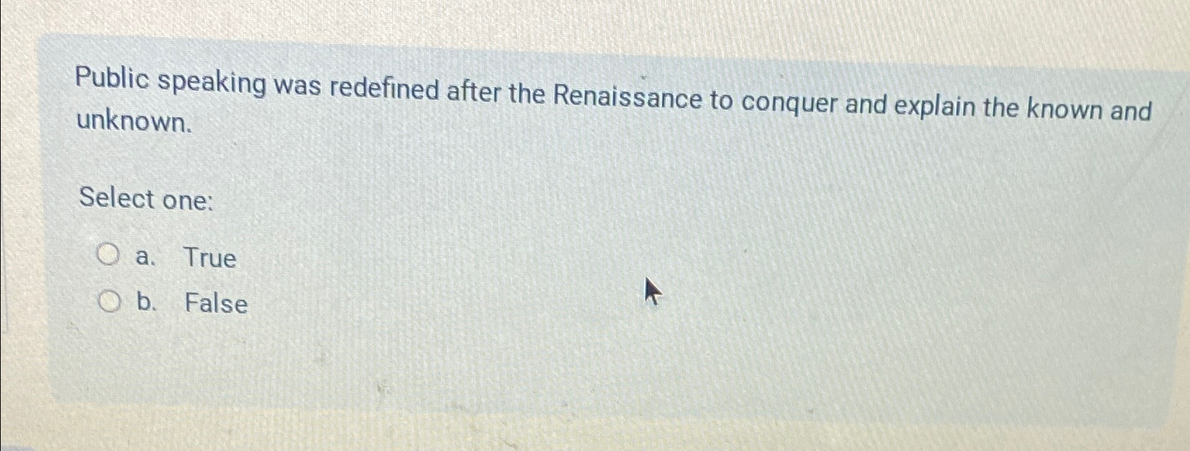 Solved Public speaking was redefined after the Renaissance | Chegg.com