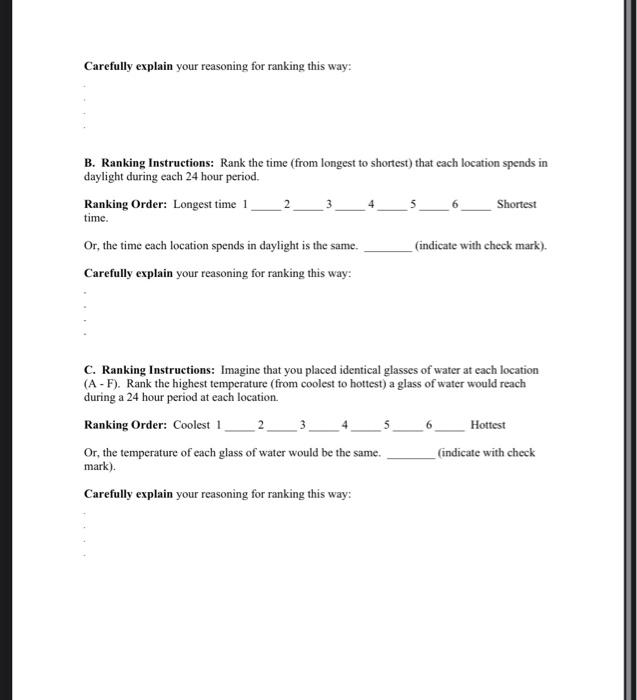 Solved Carefully explain your reasoning for ranking this | Chegg.com