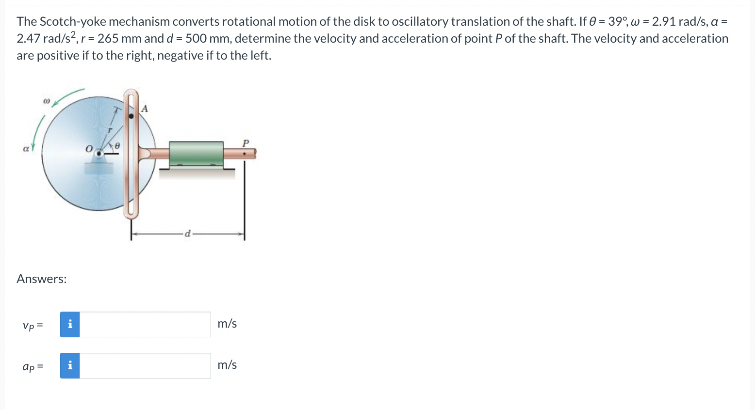The Scotch-yoke mechanism converts rotational motion | Chegg.com