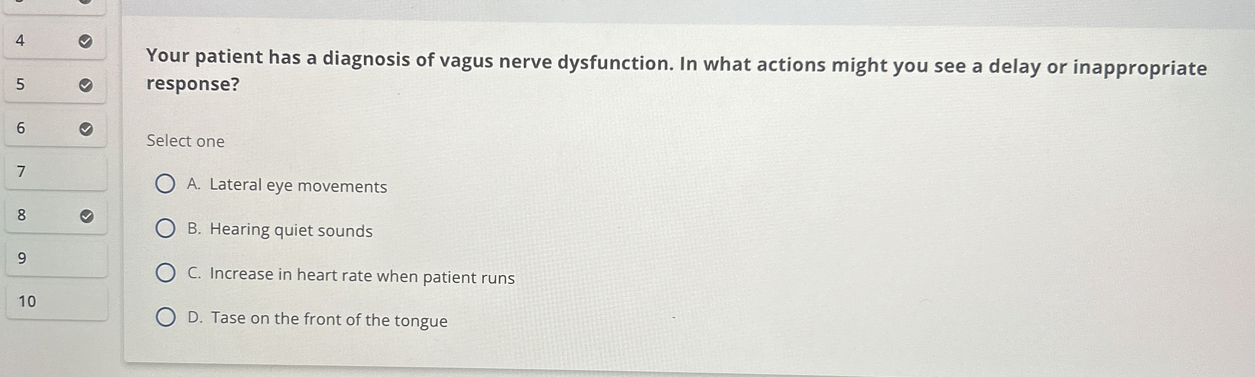 Solved 45Your patient has a diagnosis of vagus nerve | Chegg.com