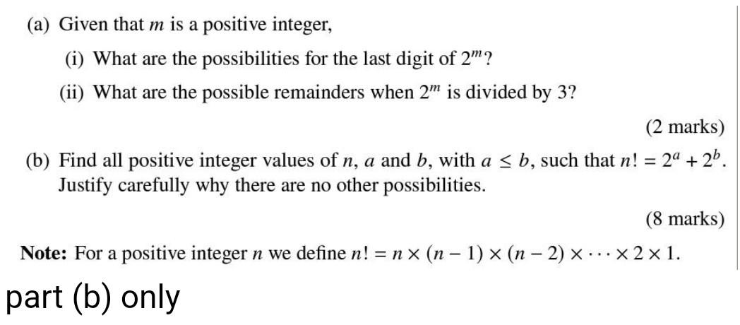 Solved (a) Given that m is a positive integer, (i) What are | Chegg.com