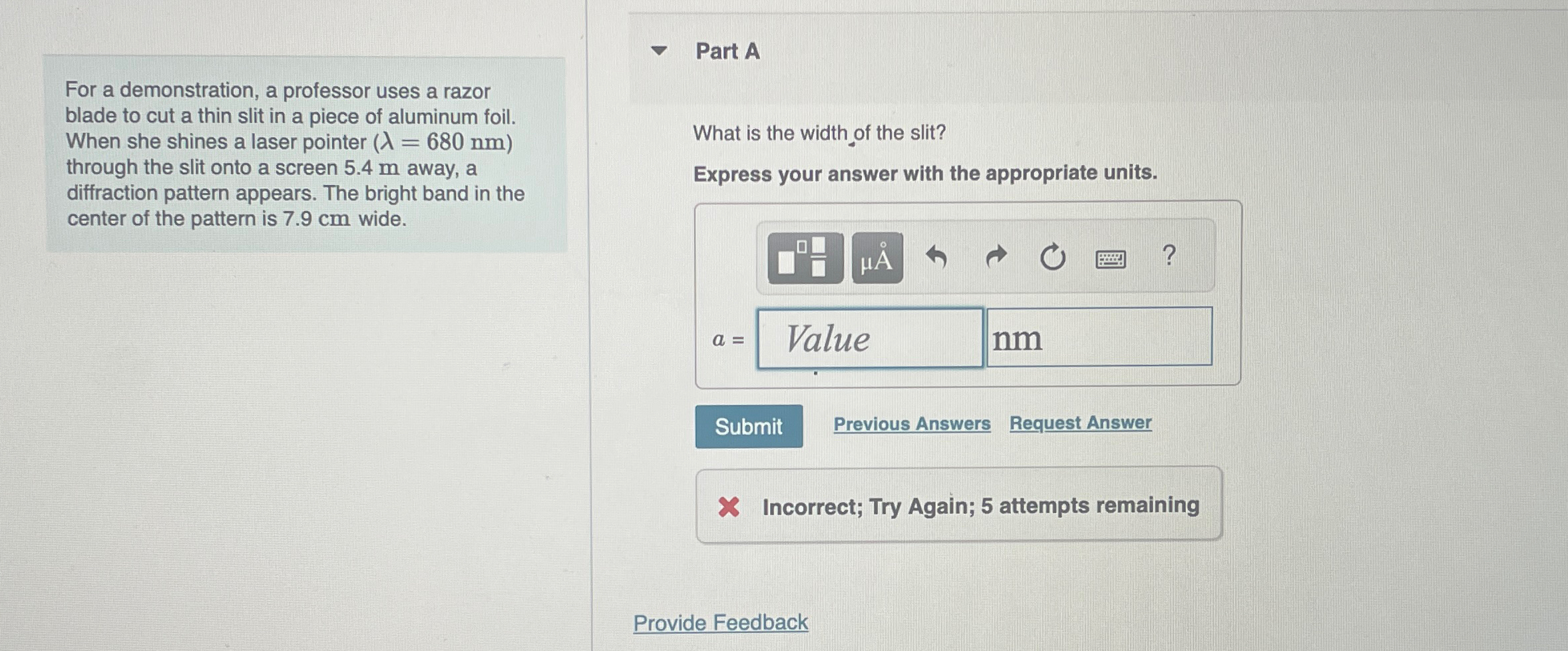 Solved Part AFor a demonstration, a professor uses a razor | Chegg.com