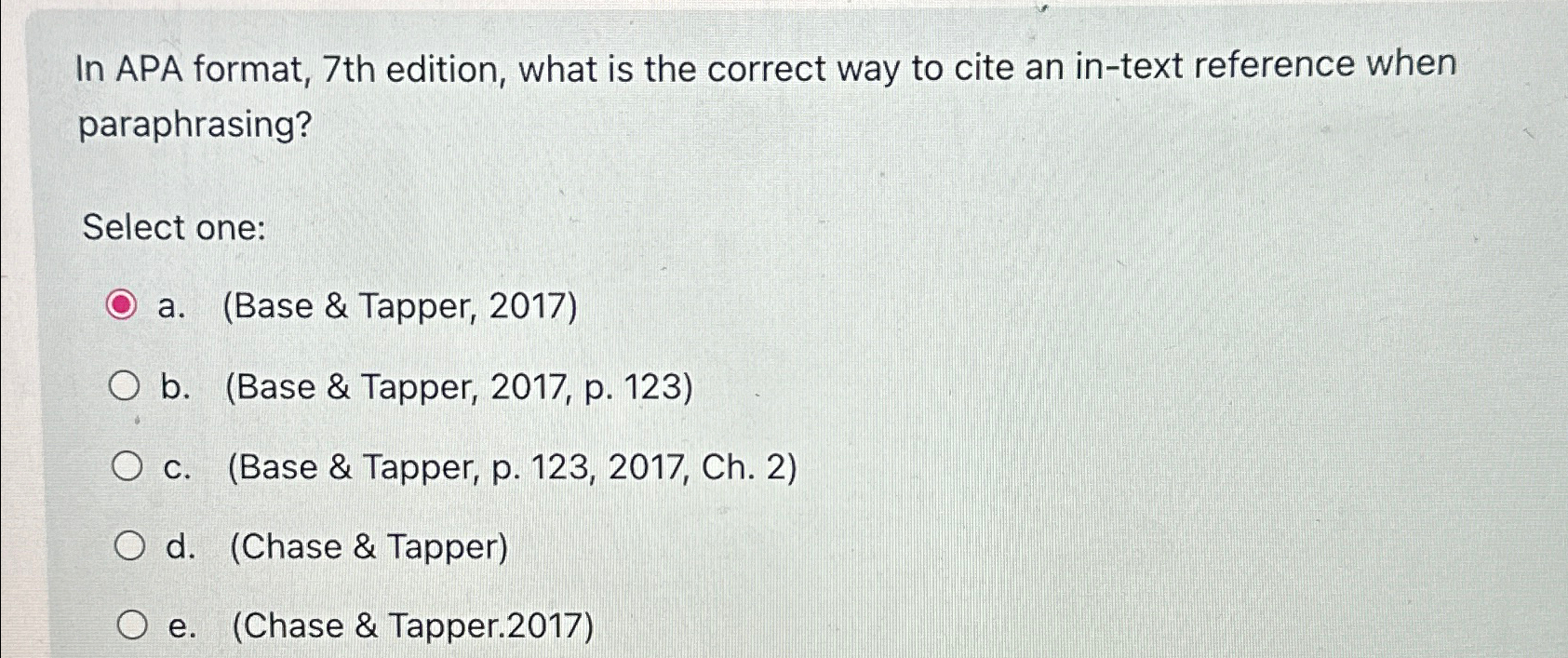 Solved In APA format, 7th edition, what is the correct way | Chegg.com