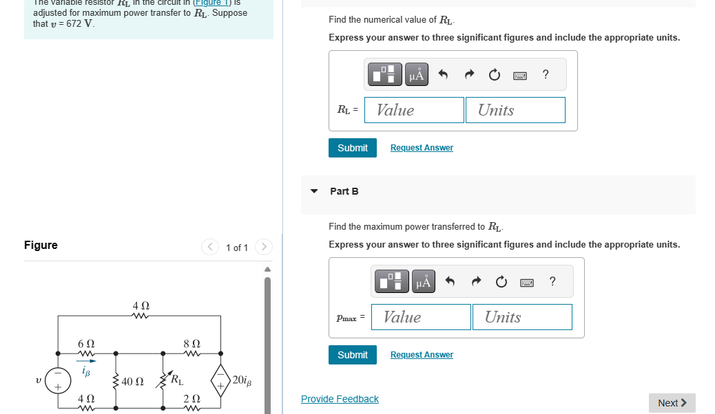 Solved The variable resistor RL ﻿in the circuit in (rigure | Chegg.com