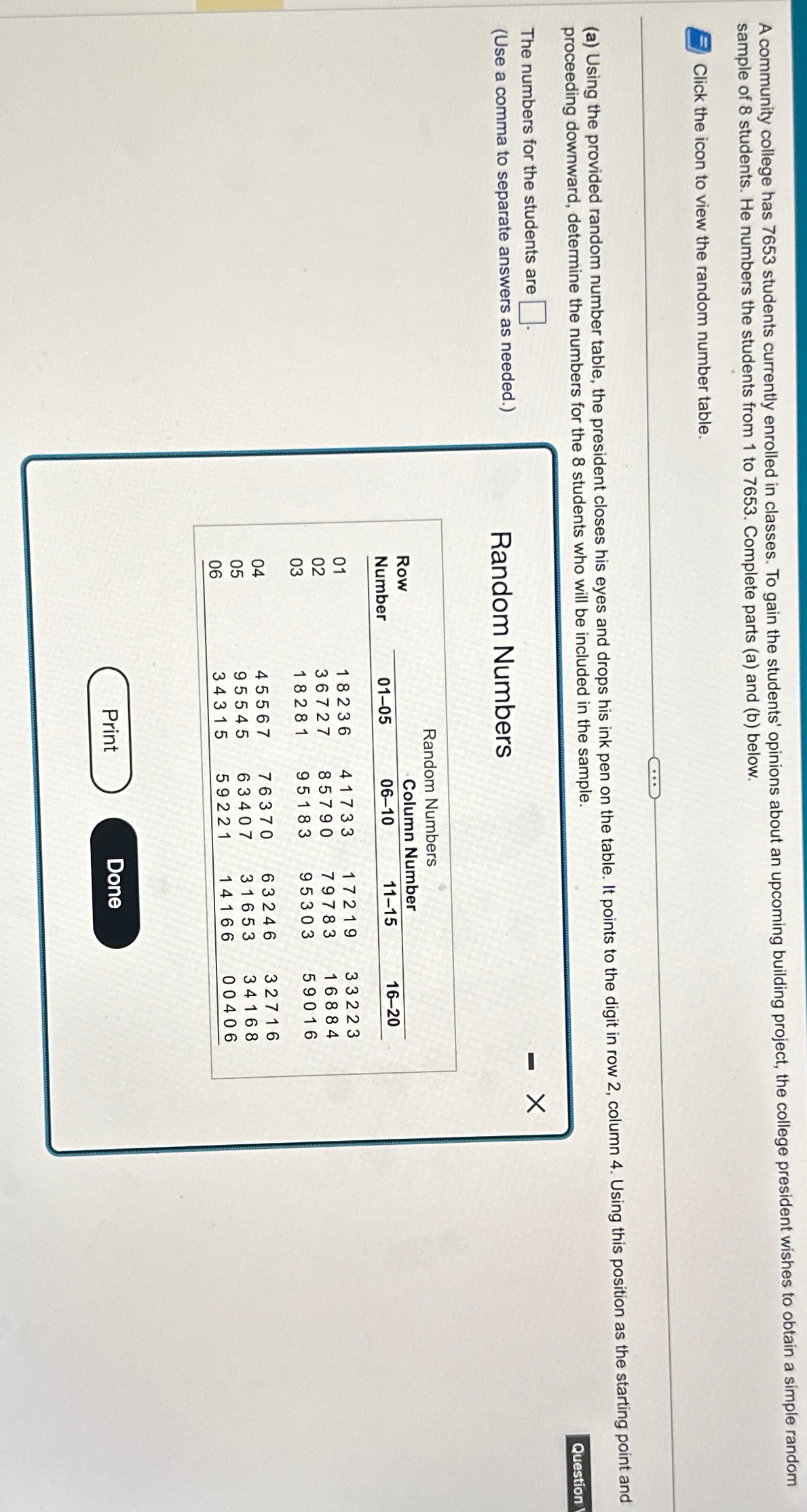 Solved A community college has 7653 ﻿students currently | Chegg.com