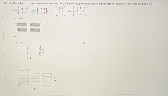Solved Perform the indicated computations when possible, | Chegg.com
