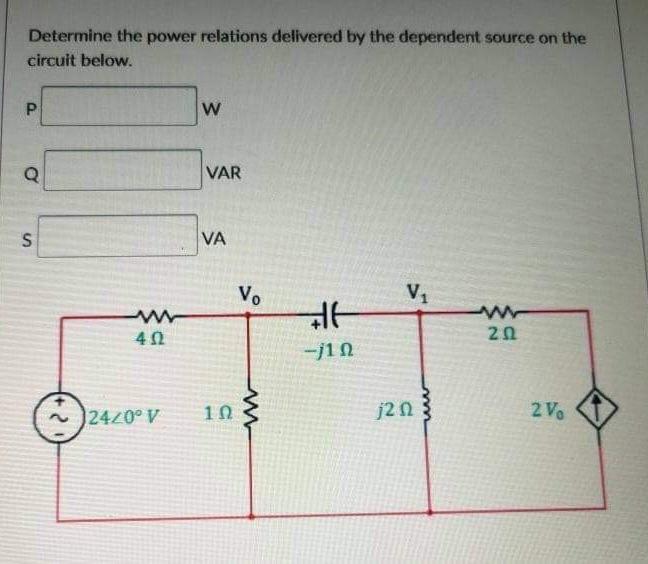 Solved Determine the power relations delivered by the | Chegg.com