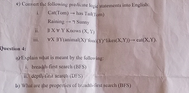 Solved C ﻿convert The Following Predicate Logic Statements 