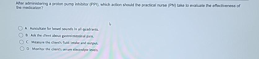 Solved After administering a proton pump inhibitor (PPI), | Chegg.com