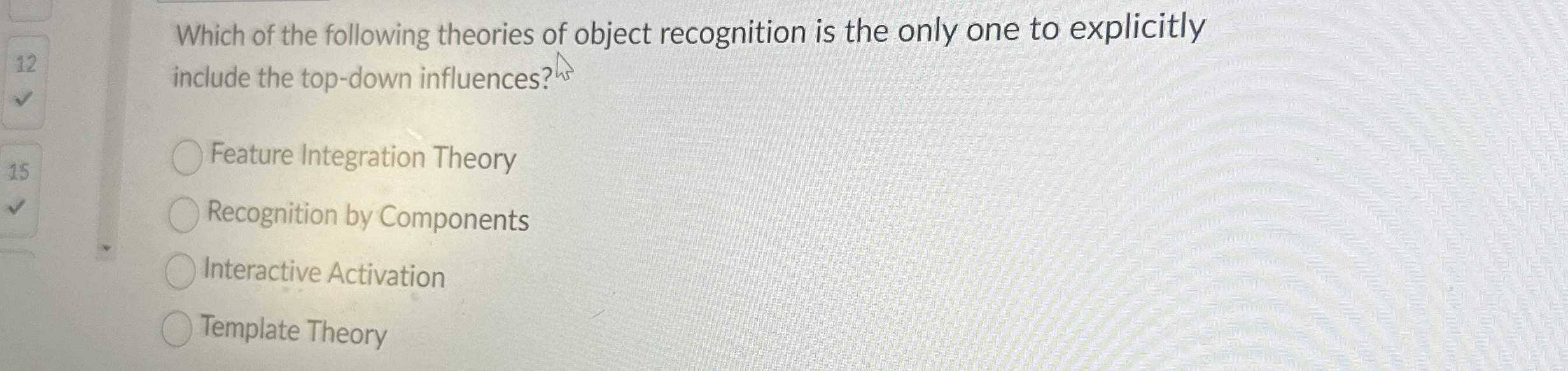 Solved Which of the following theories of object recognition | Chegg.com