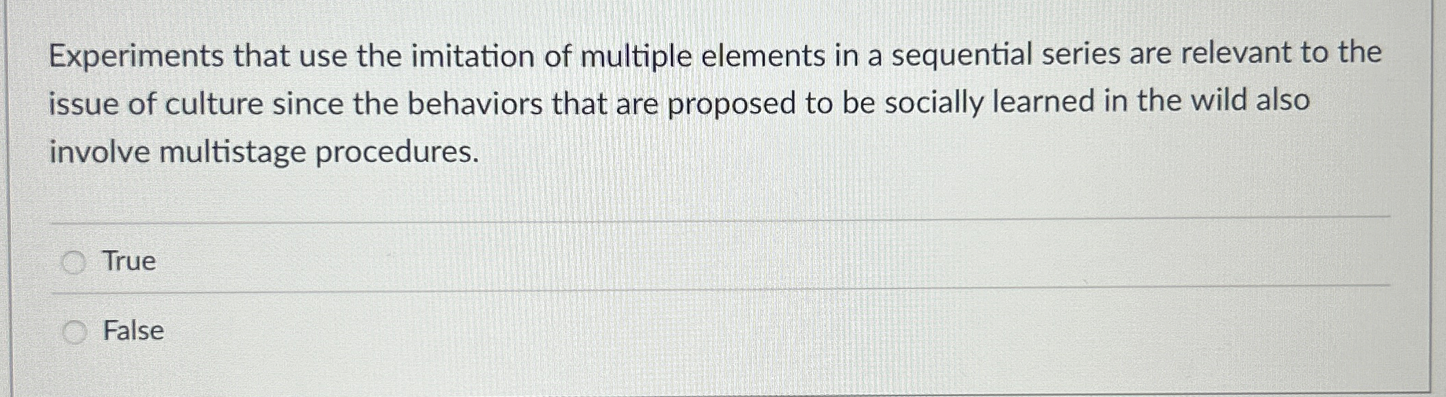 Solved Experiments that use the imitation of multiple | Chegg.com