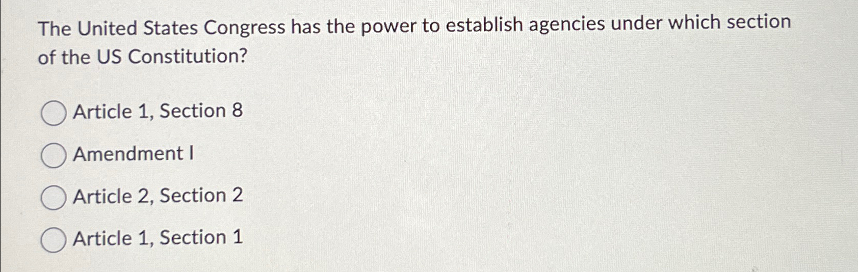 Solved The United States Congress has the power to establish | Chegg.com